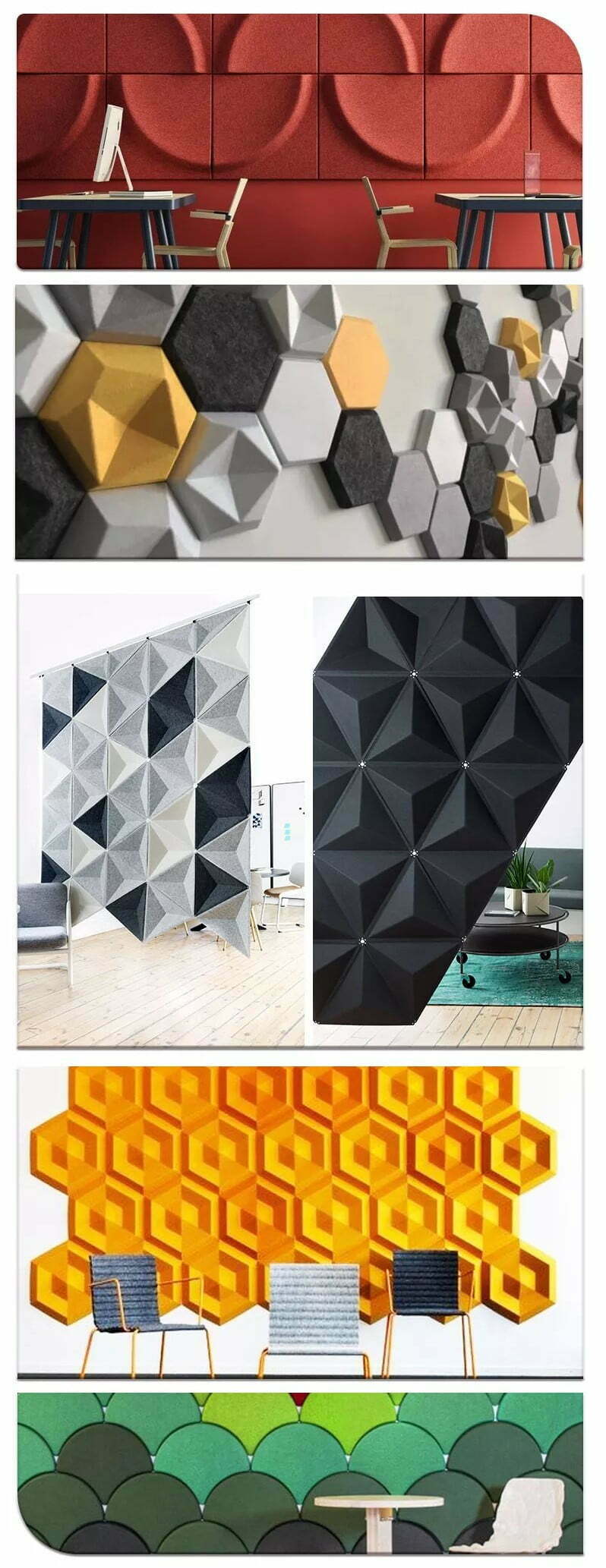 Custom Eco-Friendly 3D Sound Absorbing Panel - LEEDINGS Polyester Panel